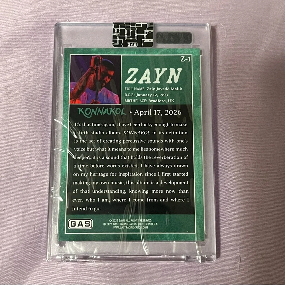 Zayn Malik | Other | Zayn X Gas Trading Card | Poshmark